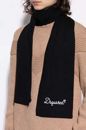 Dsquared2 Wool Scarf With Embroidered Logo