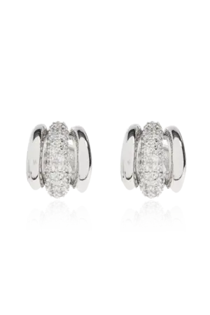 Kate Spade New York Crystal Embellished Clip-on Earrings - Silver