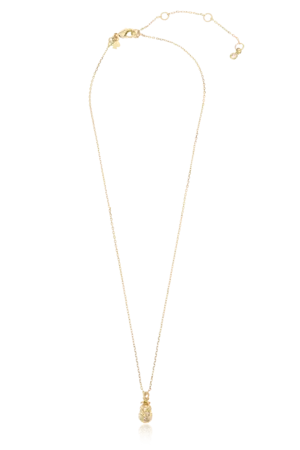 Kate Spade New York Golden Tone Necklace With Crystal Embellished Openwork Pendant