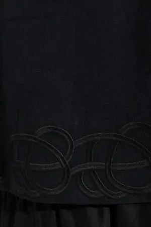 BY MALENE BIRGER Marian" Embroidered Linen Top - Black