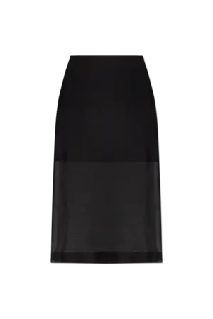 BY MALENE BIRGER Cotton Silk Pencil Skirt With Sheer Panel