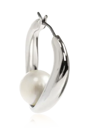 Kate Spade New York Hoop Earrings With Glass Pearl Accent - Silver