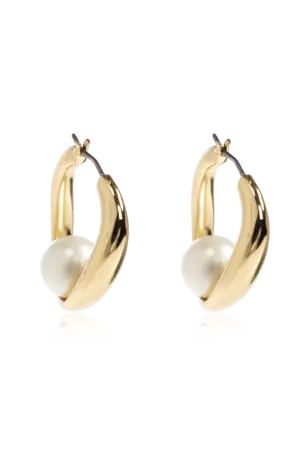 Kate Spade New York Glass Pearl Hoop Earrings - Gold