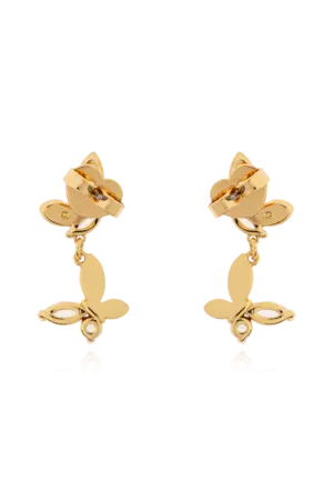 Kate Spade New York Golden Butterfly And Crystal Drop Earrings