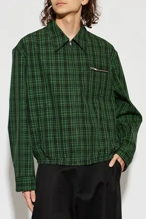 Marni Plaid Wool-cotton Blend Jacket