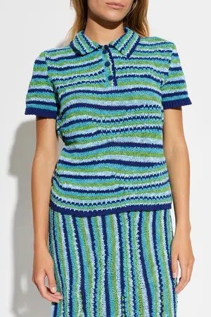 Tory Burch Polo With Decorative Knit