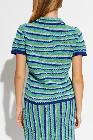 Tory Burch Polo With Decorative Knit