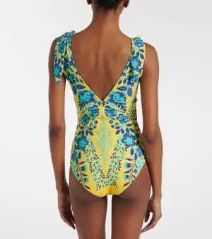 Etro Floral Print One-piece Swimsuit - Yellow