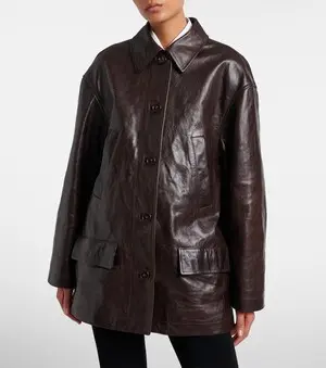Balenciaga Oversized Leather Car Coat