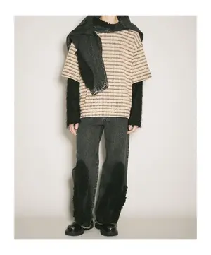 SONG FOR THE MUTE Double Layered Sleeved Ribbed Jumper