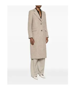 Tagliatore Long-sleeved Herringbone Coat