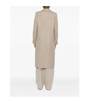 Tagliatore Long-sleeved Herringbone Coat