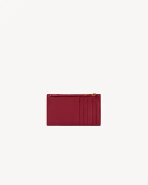 Saint Laurent Cassandre Quilted Leather Card Holder - Deep Red