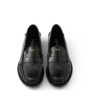 Prada Brushed Leather Loafers
