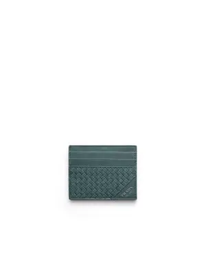 Prada Leather Card Holder - Blue