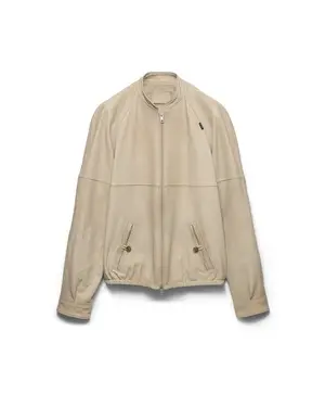 Prada Nappa Leather Jacket - Neutral