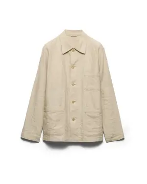 Prada Single-breasted Linen Jacket - Neutral