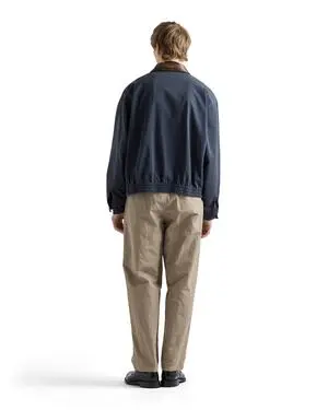 Prada Cotton Jacket With Leather Detail
