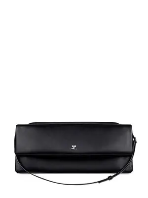 COURREGES Pochette Pelle Nera "smooth Calf Cuff Clutch - Black