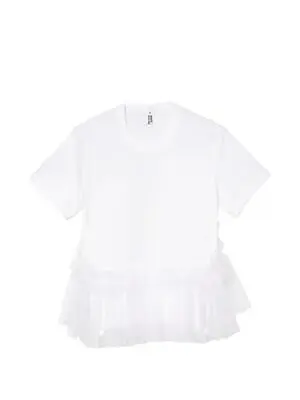 Noir Kei Ninomiya Ruffled Tulle Trim T-shirt