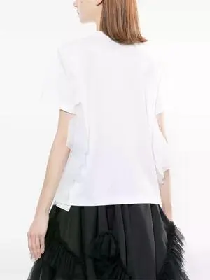 Noir Kei Ninomiya Ruffled Tulle Trim T-shirt