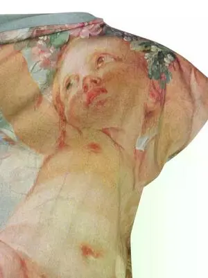 VIVIENNE WESTWOOD Cherub Print Draped Top - Neutrals