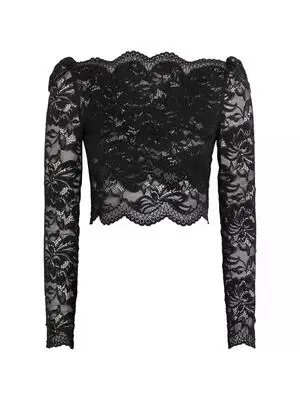 Rabanne Scalloped Lace Off-the-shoulder Top - Black