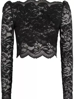Rabanne Scalloped Lace Off-the-shoulder Top - Black