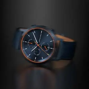Lilienthal Berlin Chronograph Watch With Orange Leather Strap