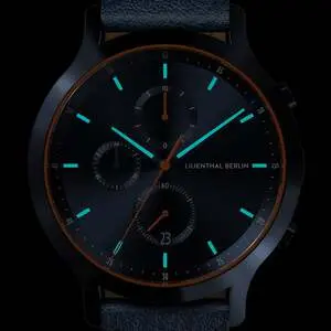 Lilienthal Berlin Chronograph Watch With Orange Leather Strap