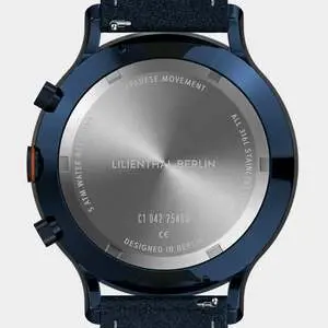 Lilienthal Berlin Chronograph Watch With Orange Leather Strap