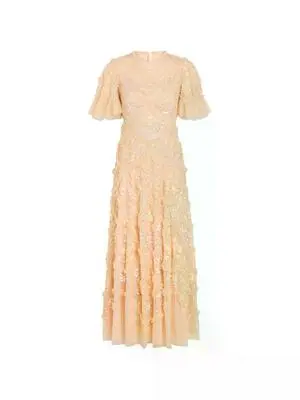 NEEDLE & THREAD Carmen Sequin-embellished Ruffled Dress - Neutrals