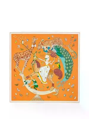 Hermès 2020s Story Silk Scarf - Orange