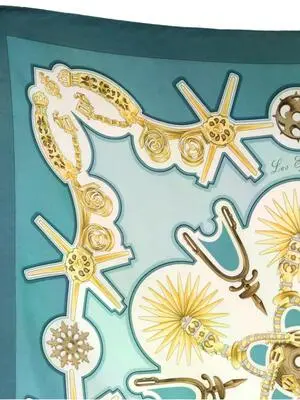 Hermès 1970s Les Eperons Silk Scarf