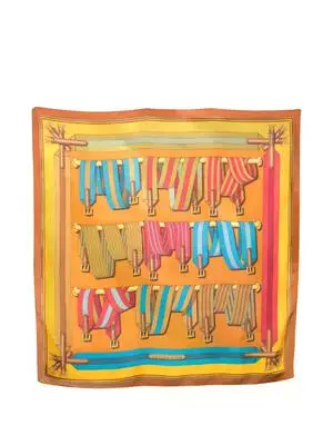 Hermès 1990 Les Sangles Silk Scarf