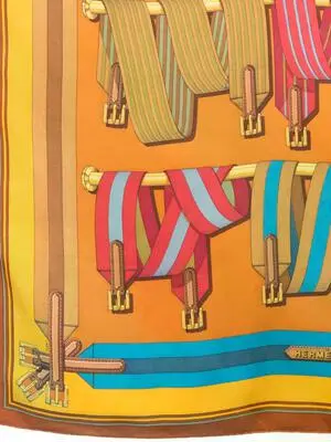 Hermès 1990 Les Sangles Silk Scarf