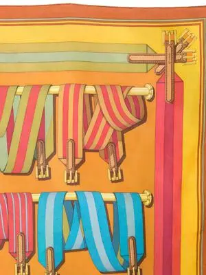 Hermès 1990 Les Sangles Silk Scarf