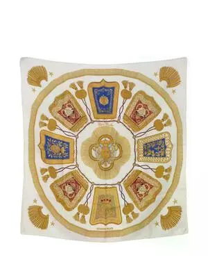 Hermès 1989 Poste Et Cavalerie Silk Scarf - Neutrals