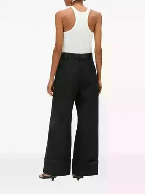 Another Tomorrow Cuffed Topstitched Trousers
