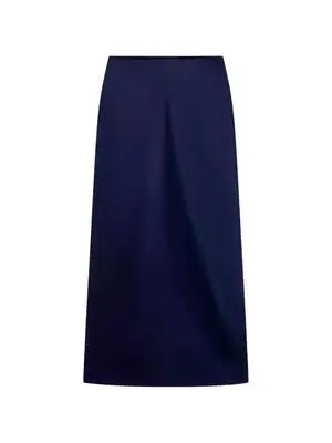 Another Tomorrow Bias-cut Midi Skirt - Blue