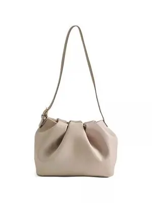 THEMOIRE Athena Ruched Tote Bag - Neutrals