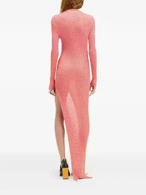 JEAN PAUL GAULTIER Gingham Asymmetric Maxi Dress