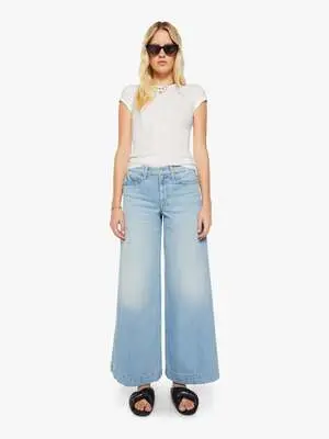 MOTHER MOTHER The Mid Rise Headliner Wide Leg Jeans In Head Rush Light Blue