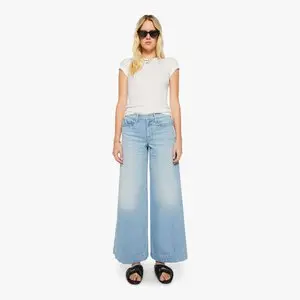 MOTHER The Mid Rise Headliner Wide Leg Jeans In Head Rush - Light Blue