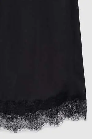 ANINE BING Shelby Midi Skirt With Lace Trim