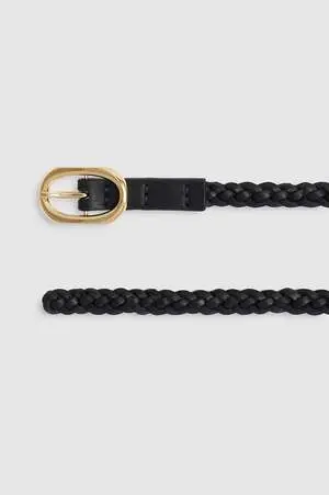 ANINE BING Braided Leather Belt With Signature Buckle