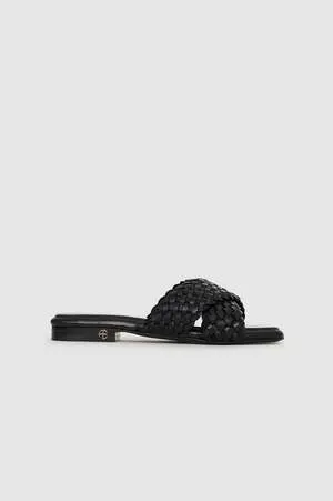 ANINE BING Ria Slides Braided - Black
