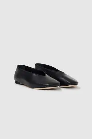 ANINE BING Smooth Leather Slip-on Flats