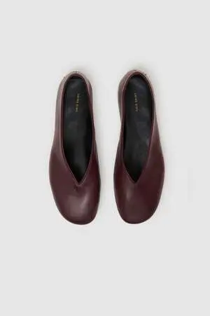 ANINE BING Smooth Leather Slip-on Flats - Fig