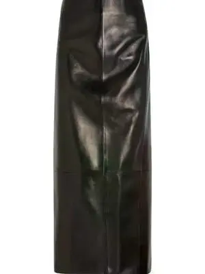 Khaite Lyle High-waisted Leather Maxi Skirt - Black